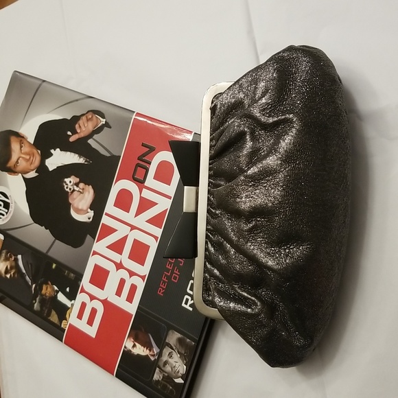 Sondra Roberts | Bags | Sandra Robert Metallic With Black Bow Silver ...